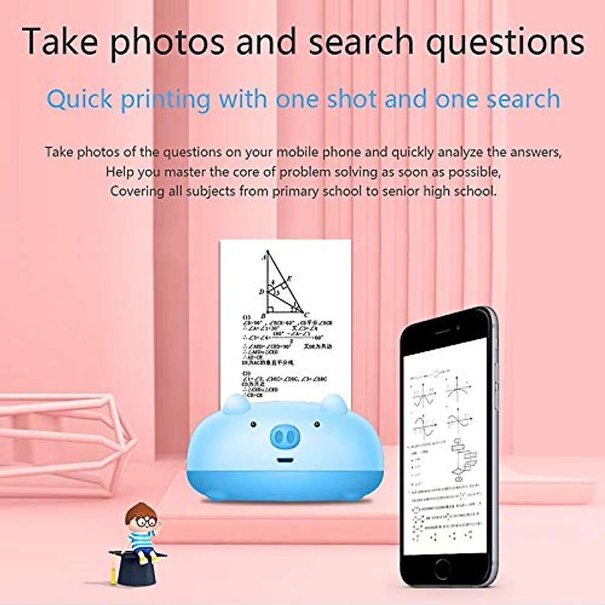 KXDFDC Mini Portable Thermal Portable Printer 57mm Mini Pos Image Photo Printer for Phone Android iOS Printers (Color : Black-JoJo's Bizarre Adventure1)