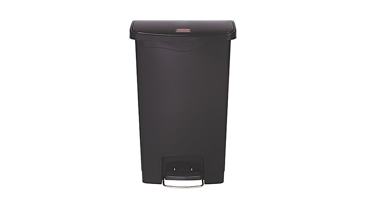 Rubbermaid Slim Step-On Trash Can - 13 Gallon Black | Space-Saving & Quiet