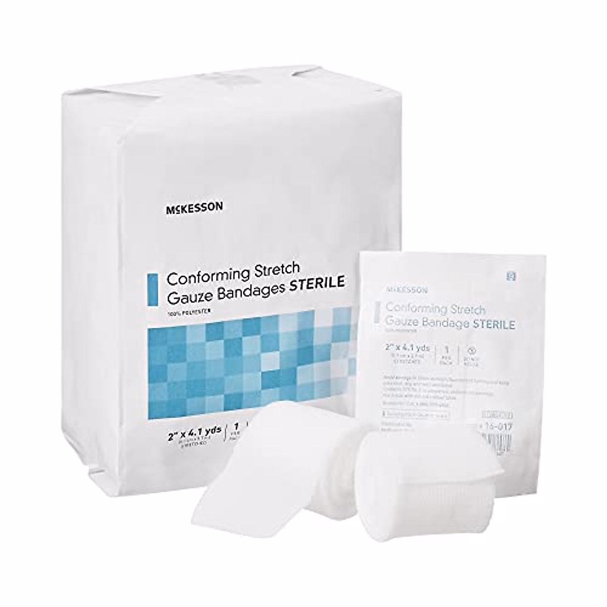 McKesson Conforming Stretch Gauze Bandages, Sterile, 2 in x 4 1/10 yd, 12 Count