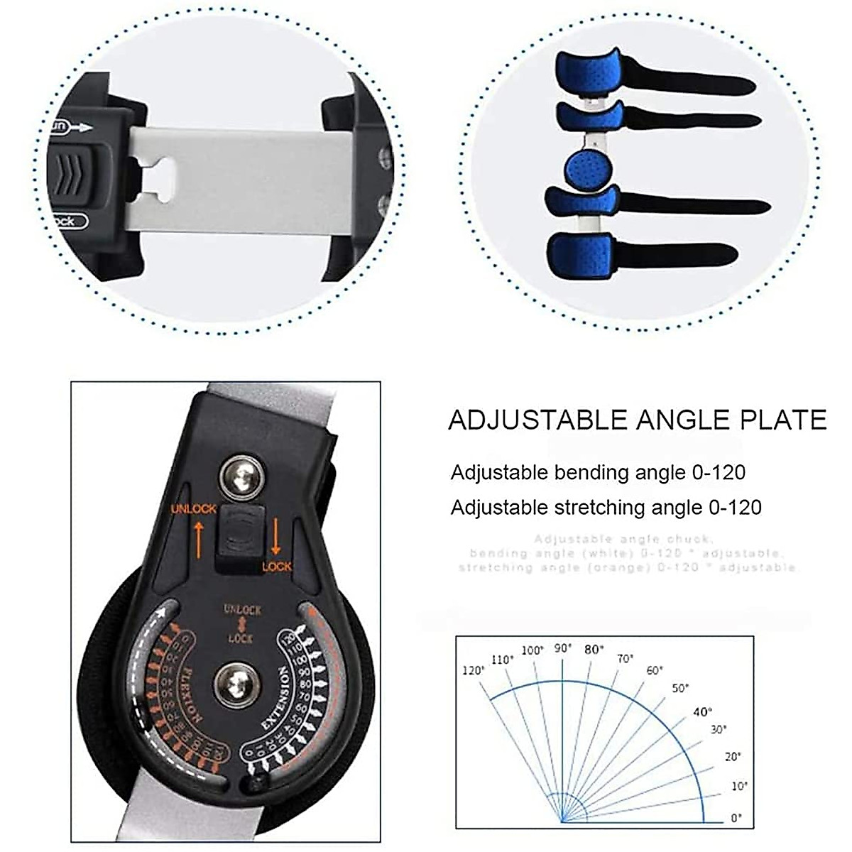 Hinged Elbow Brace, Hinged Support Sling Stablizer for Dislocated Arm, Adjustable Post OP Elbow Brace Stabilizer Splint Arm Injury Recovery Support After Surgery (Left)