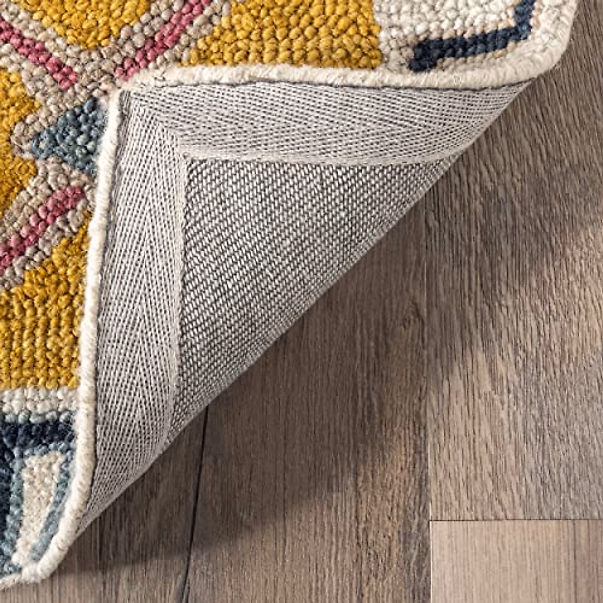 nuLOOM Larisa Bohemian Handmade Wool Area Rug, 5' x 8', Yellow