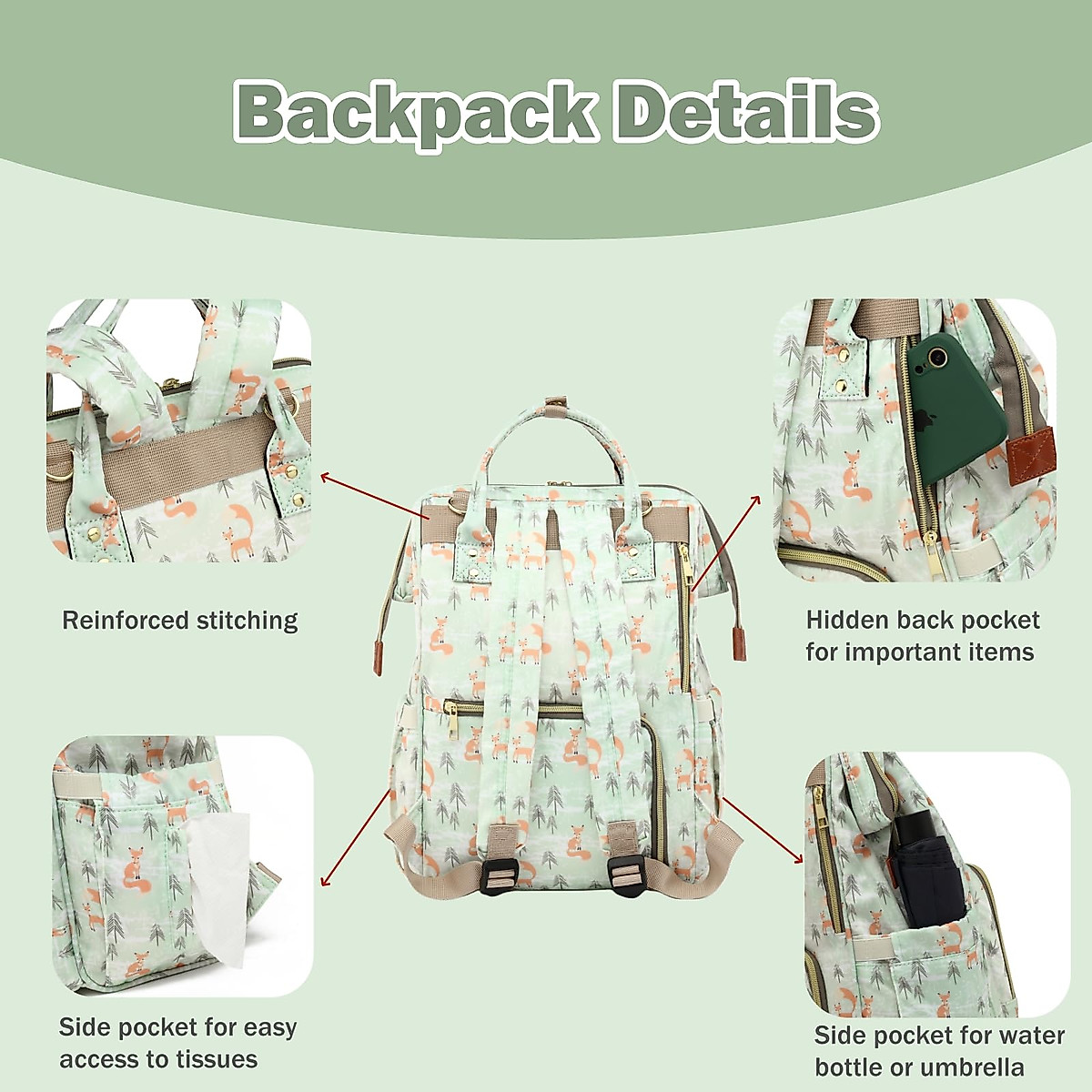 Armbq Baby Diaper Bag Backpack Multi-Function Waterproof Diaper Bag for Baby Care Travel Essentials Back Pack for Mom