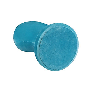 Female Display Velvet Head Dress Form with Adjustable Golden Round Base,Fully Pinnable Head Can Wear Earring! Head for Hat Wig Jewelry Display,Clothing Fabric Head Model, Sky Blue 33cm