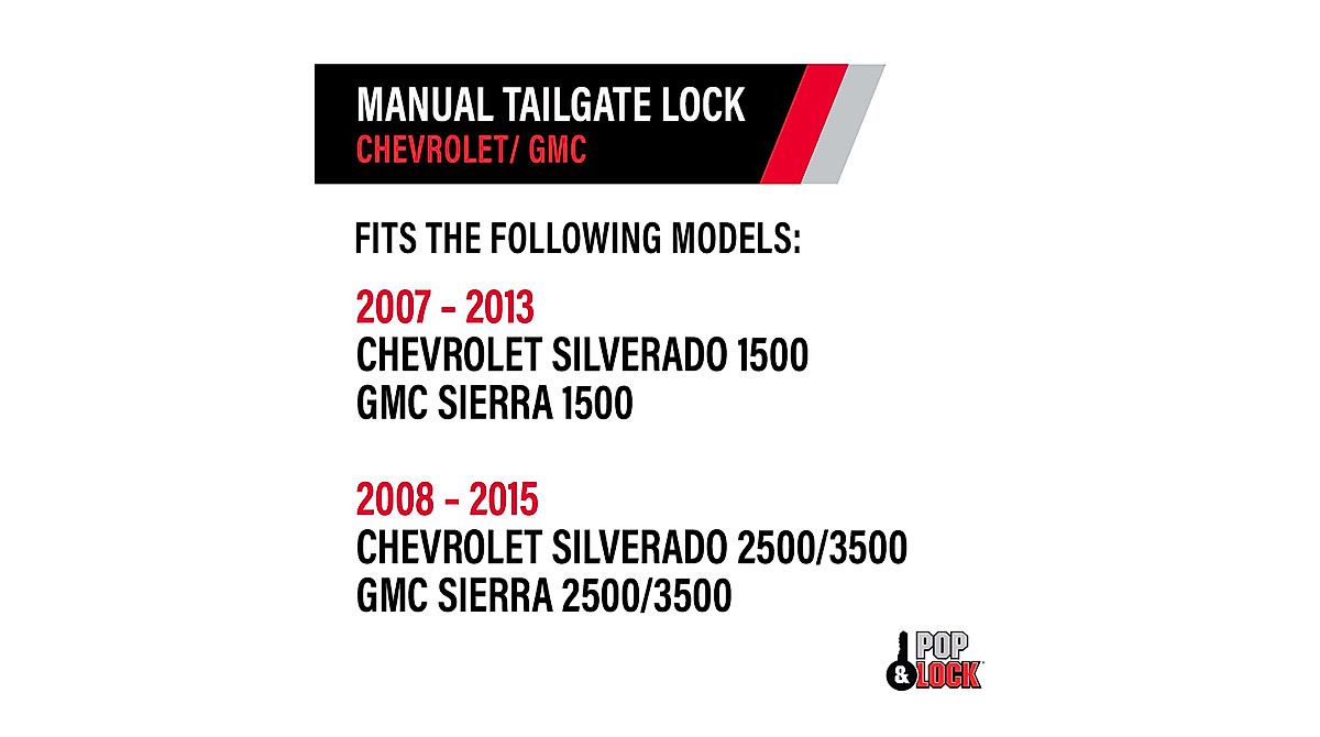 Pop & Lock PL1300 Tailgate Lock for Chevy & GMC Trucks | Secure & Easy ...