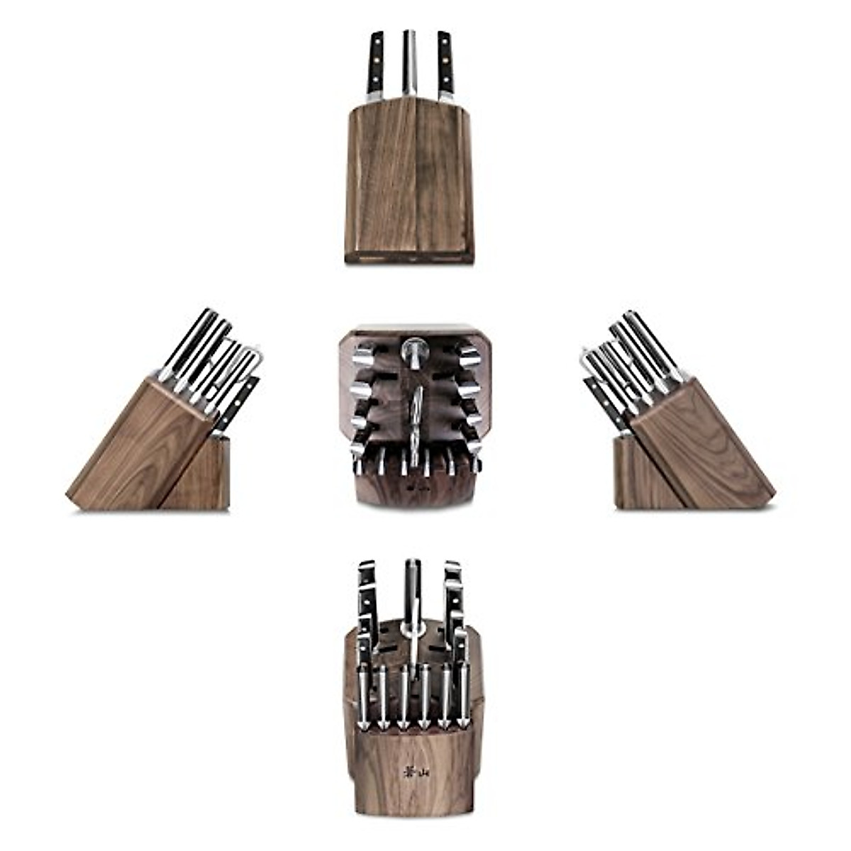 Cangshan TC Series 1021455 Swedish 14C28N Steel Forged 17-Piece Knife Block Set, Walnut