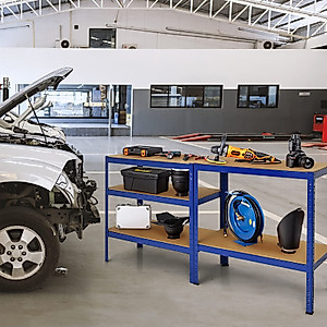 Tangkula 72" Storage Shelves, Heavy Duty Steel Frame 5-Tier Garage Shelf, Metal Multi-Use Storage Shelving Unit for Home/Office/Dormitory/Garage (1, Navy Blue)