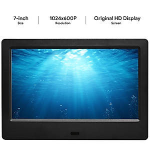 7 Inch Photo Frame, Using USB or SD to Play Photos/Videos/Music, HD IPS Displays Photo Frames with Remote Control, Easys to Use, Gifts for Mom&Dad