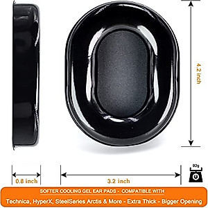 H10-60 H10-20 Cooling Gel Ear Pads - defean Replacement Ear Cushion Cover Cushion Compatible with ATH M50X / HyperX Cloud 1 & 2 / SteelSeries Arctis 3/5 / 7 / 9X & Pro/Stealth 600 & 7506 V6