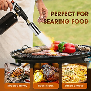 Bluu Propane Cooking Torch,Charcoal Lighter, Kitchen Blow Torch Grill Gun for Sous Vide & Searing Steak & BBQ & Creme Brulee, Campfire Starter, Butane Torch, Multi-Function Food Torch