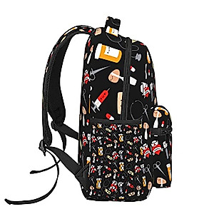 Junong Nurse Doctor Dentist Teacher Backpack Large Capacity Laptop Bags Waterproof Lightweight Nurse Accessories for Work Medical Home Health Travel Clinical Bag Nurses Gifts Stuff CNA