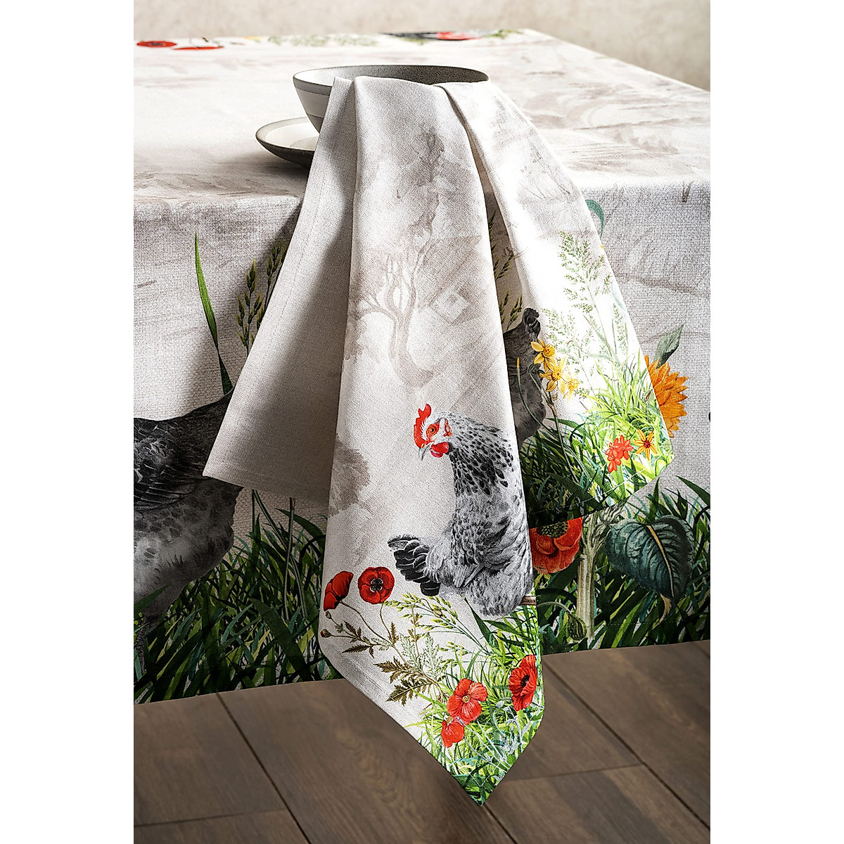 Maison d' Hermine Napkin 100% Cotton 20Inch x 20Inch Set of 4 Decorative Washable Cloth Napkins Table Napkin, Dining, Kitchen, Parties & Camping, Basse Cour - Spring/Summer