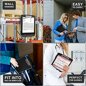 Sooez Clipboard with Storage, High Capacity Nursing Clipboards with Pen Holder, Heavy Duty Plastic Storage Clipboard with Low Profile Clip, Clipboard Folder Side-Opening, Smooth Writing for Office