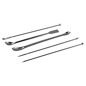 SHUATI Micro Sampling Scoop Stainless Steel Universal Silver Double Ended Mixing Spoon Wide Application Lab Spatula Laboratory Supplies