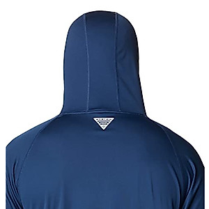 Columbia Men's Terminal Tackle Hoodie, Carbon/Ancient Fossil Logo, Large