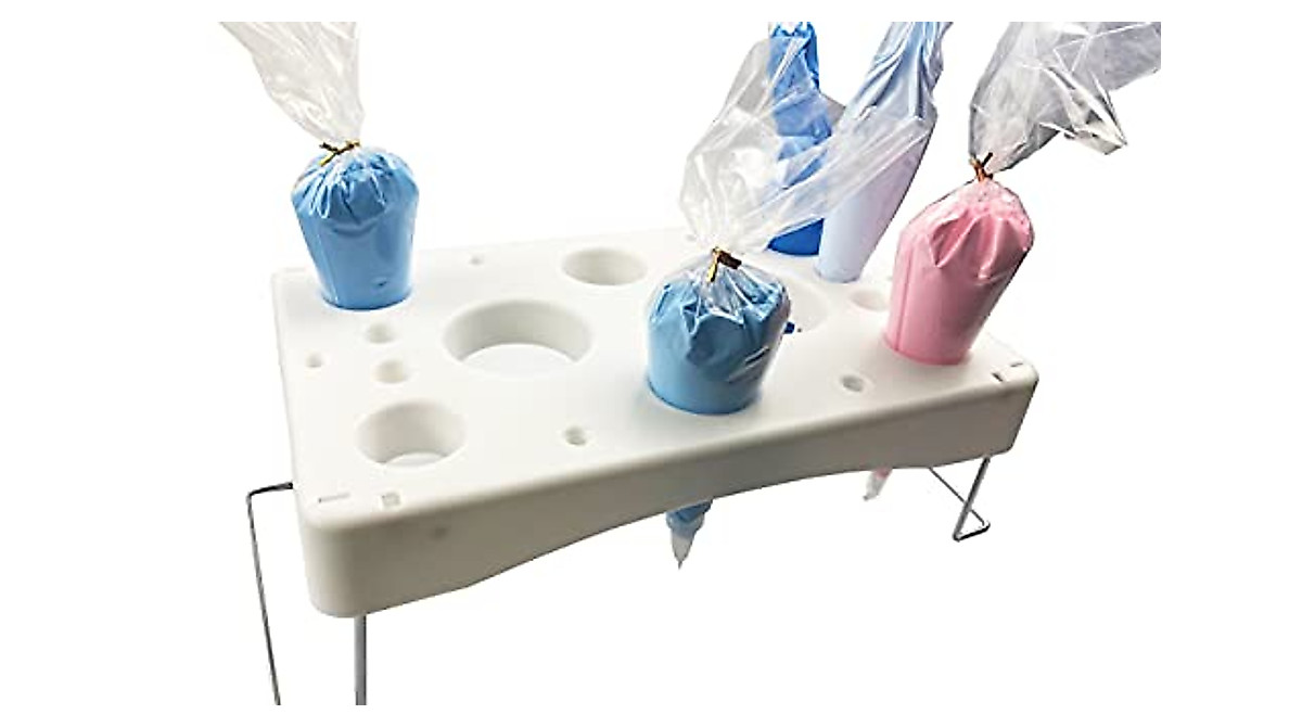 8-Hole Cake Decorating Icing Bag Holder for Easy Use