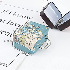 Framendino, 5 Pack Mini Suitcases Boxes Small Cartoon Tin Plate Gift Box Rectangular Coin Container Handbag with Handle for Party Wedding Decorations (Style D)