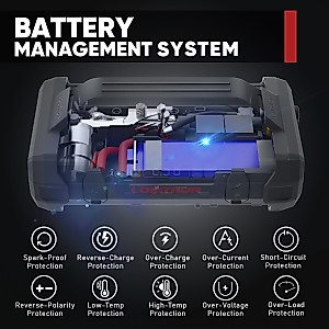 LOKITHOR JA400 1750A 12V Jump Starter with Air Compressor, 60W Two-Way Fast Charing, Lithium Car Battery Starter with 150PSI Digital Tire Inflator, Booster Pack for 7.5L Gas or 5.5L Diesel Engines