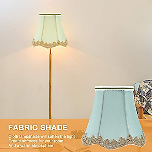 Uonlytech Green Fabric Lamp Shade Burlap Clip On Chandelier Lamp Shades Linen Lampshade for Table Chandelier Wall Lamp Living Room Bedroom, Small