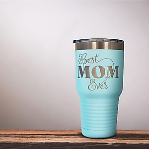 JennyGems Mom Gifts, Gift for Mom, Laser Engraved Mom Tumbler with Slide Lid 30oz, Teal