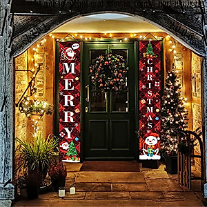 Merry Christmas Decorations Outdoor | Merry Christmas Decorations Front Porch Banners for Halloween Porch Decor | Fall Decor | Halloween Decorations Indoor
