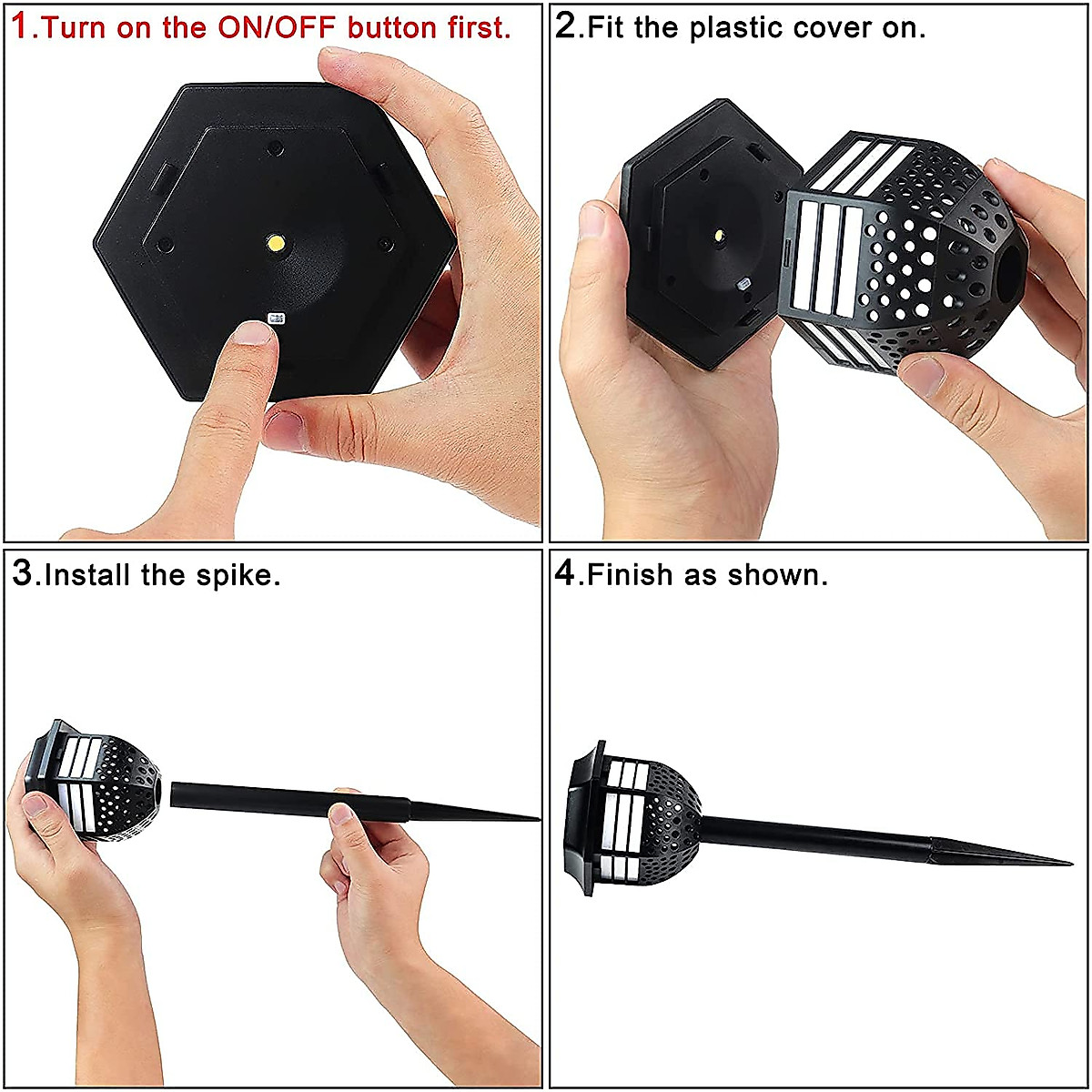 6 Pack Solar Garden Lights, ZNFRT Outdoor Solar Pathway Lights, IP65 Waterproof Solar Powered Landscape Lights, Auto On/Off Solar Lights Outdoor for Yard, Patio, Lawn, Walkway (Warm White)