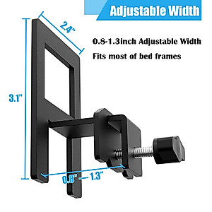 NHODIR Non Slip Mattress Gaskets for Metal Bed Frame, Mattress Slide Stopper, Mattress Holder in Place Gripper, Adjustable Anti-Slip Baffle, 6 PCS, Black