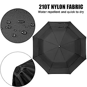 G4Free 62 Inch Portable Golf Umbrella Large Oversize Double Canopy Vented Windproof Waterproof Automatic Open Stick Umbrellas for Men Women(Black)