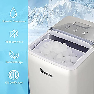 NA 120V 150W 44lbs/20kg/24h Ice Maker ABS Transparent Cover/Display Commercial/Home Silver