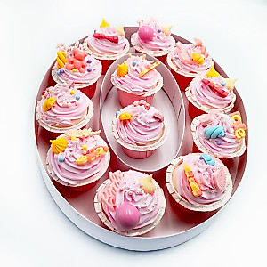 WENPACK 15" Large Fillable Cardboard Number Charcuterie Tray Paper Mache Sweet Cupcake Food Birthday Box (0)