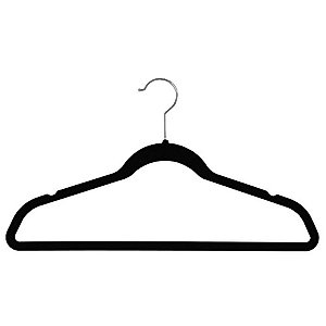 Econoco HSL17PB50 Velvet Suit Hanger with Notch, Black (Pack of 50)