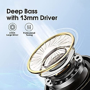 FAMOO Wireless Earbuds, Bluetooth 5.3 Headphones, Mini Bluetooth Earbuds with 35H Mini Charging Case, USB-C Fast Charging, Built-in Mics with Deep Bass, IPX7 Waterproof for Work, Travel…