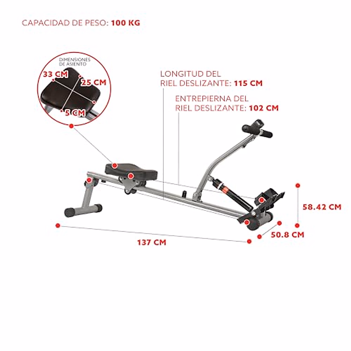 Sunny Health & Fitness SF-RW1205 Rowing Machine Rower