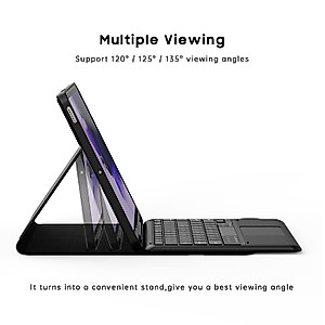 DOMEUN Keyboard Case for Samsung Galaxy Tab S7 FE 12.4" 2021 - Smart Wireless Waterproof Detachable Magnetic Tablet Trackpad Keyboard Cover for S7 FE SM-T730/T736 with S Pen Holder (Black)