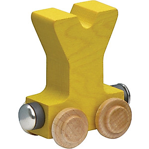 Maple Landmark NameTrains Bright Letter Car Y - Made in USA (Yellow)