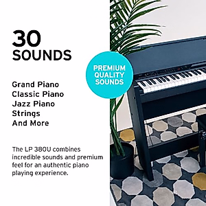 KORG LP-380U Digital Home Piano with 88-Key Fully Weighted Keyboard, Built-in Speakers, Furniture Stand, and 3-Pedal Unit (LP-380-WH U)