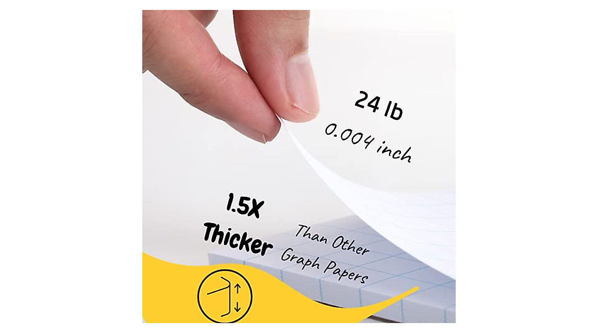 Mr. Pen 2x2 Graph Paper Pad | 8.5x11, 55 Sheets, 0.5 Grid