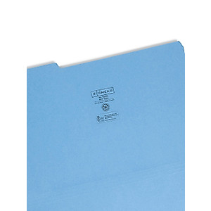 Smead Colored File Folder, 1/3-Cut Tab, Legal Size, Blue, 100 per Box (17043)