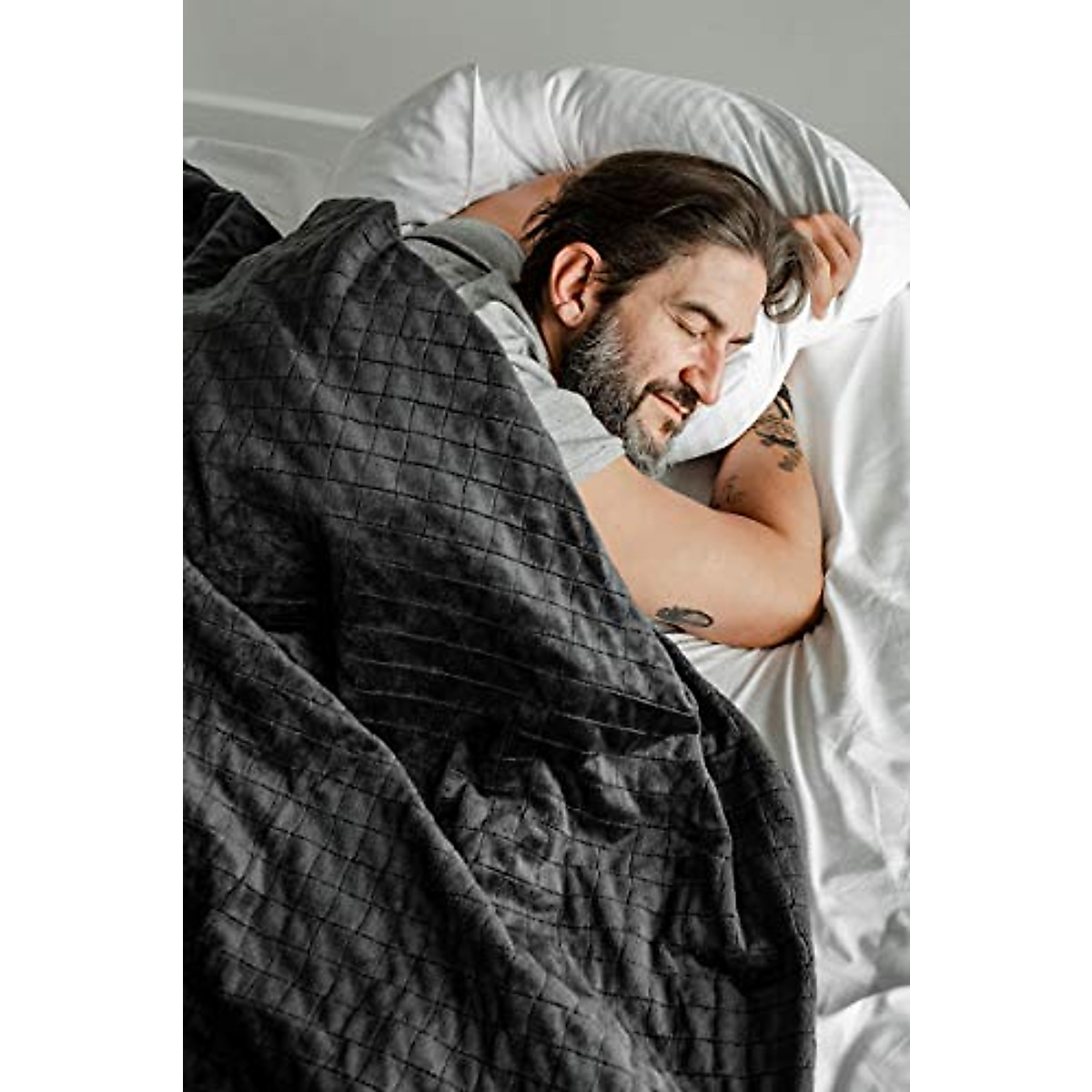Senso-Rex Weighted Blanket Zipper Duvet Cover System 4 Seasons for Adults / Teenagers for a Better Night's Sleep: 135x200 , 10 kg. Dark Gray