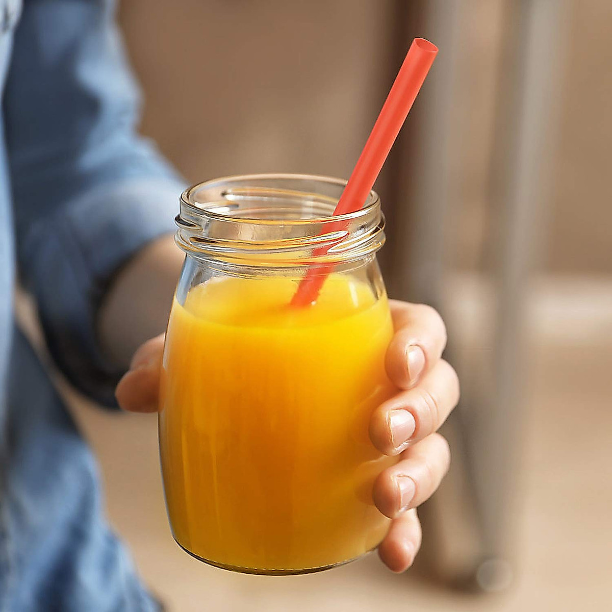 RENYIH 300 Pcs Multi Colors Jumbo Smoothie Straws Boba Straws,Plastic Milkshake Straws Disposable Wide-mouthed Large Individually Wrapped Straws(0.43" Wide X 9.45" Long)