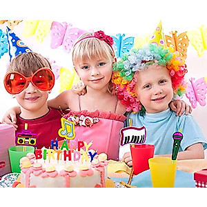 24 Pieces Music Straws for Drink Cocktail Straws Tik Tok Rock Star Rock Music Birthday Party Supplies Party Favor with 2 Pieces Cleaning Brush 6 Colors Straws