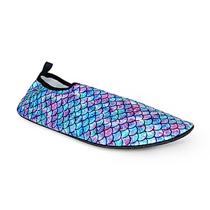 NORTY - Women's Mermaid Quick Drying Waterskins Aqua Sock Water Shoe, Green, Blue, Pink 42261-10B(M) US