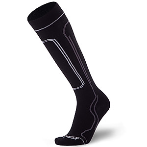 Pure Athlete Ultra-Thin Lightweight Ski Socks - Snowboarding Skiing Sock, Merino Wool (Small, 5 Pairs - Black)