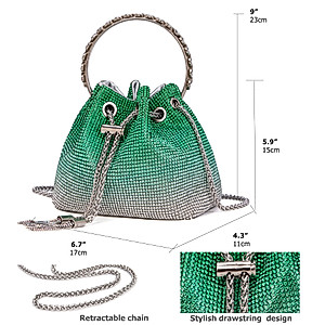 Sweetovo Bling Crystal Rhinestone Purse for Women Sparkly Clutch Handbag Crossbody Bag for Evening Wedding Party Prom