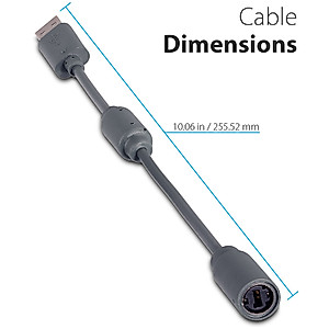 Fosmon 2X Replacement Dongle USB Breakaway Cables for Xbox 360 Wired Controllers - Dark Gray (2 Pack)