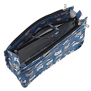 BTSKY Printing Handbag Organizers Inside Purse Insert - High Capacity 13 Pockets Bag Tote Organizer with Handle Cat