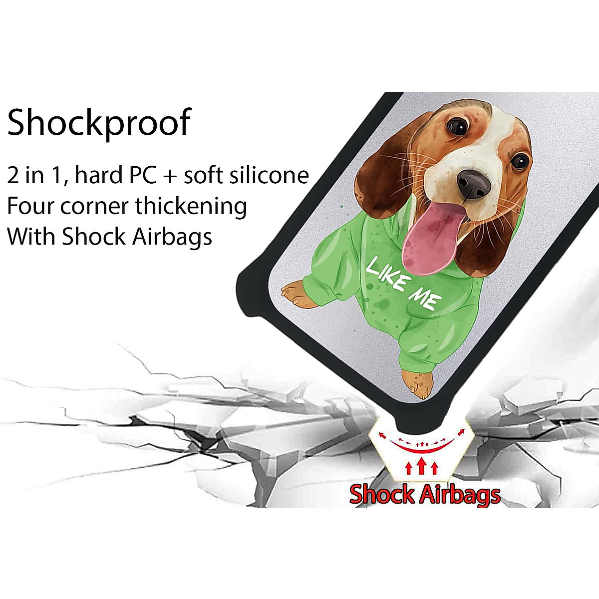 Aroepurt Case for Samsung Galaxy A40 Case Compatible with Samsung Galaxy A40 Phone Case Cover [with Tempered Glass Screen Protector][PC + TPU 2 in 1][Ring Support] [Silver Reflect Light] DYH-SSG
