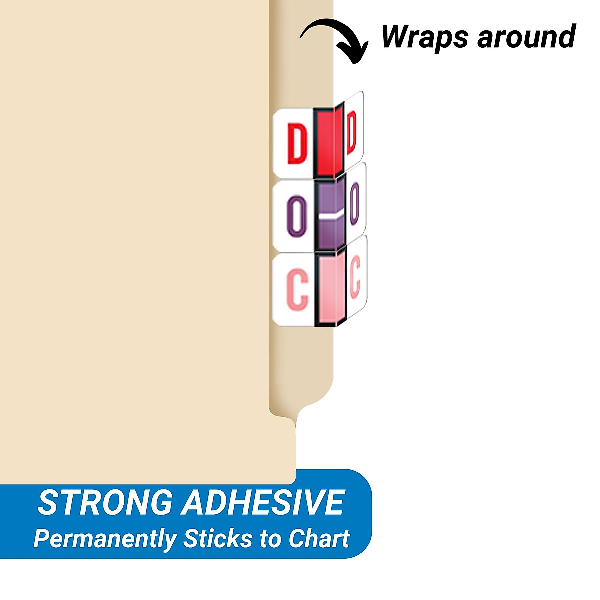 Doctor Stuff - File Folder Labels, Alphabet Letter D, Ringbook Sheets, POS 3400 - POAM Series Compatible Alpha Stickers, Red, 15/16" x 1-5/8", 240 Labels per Pack