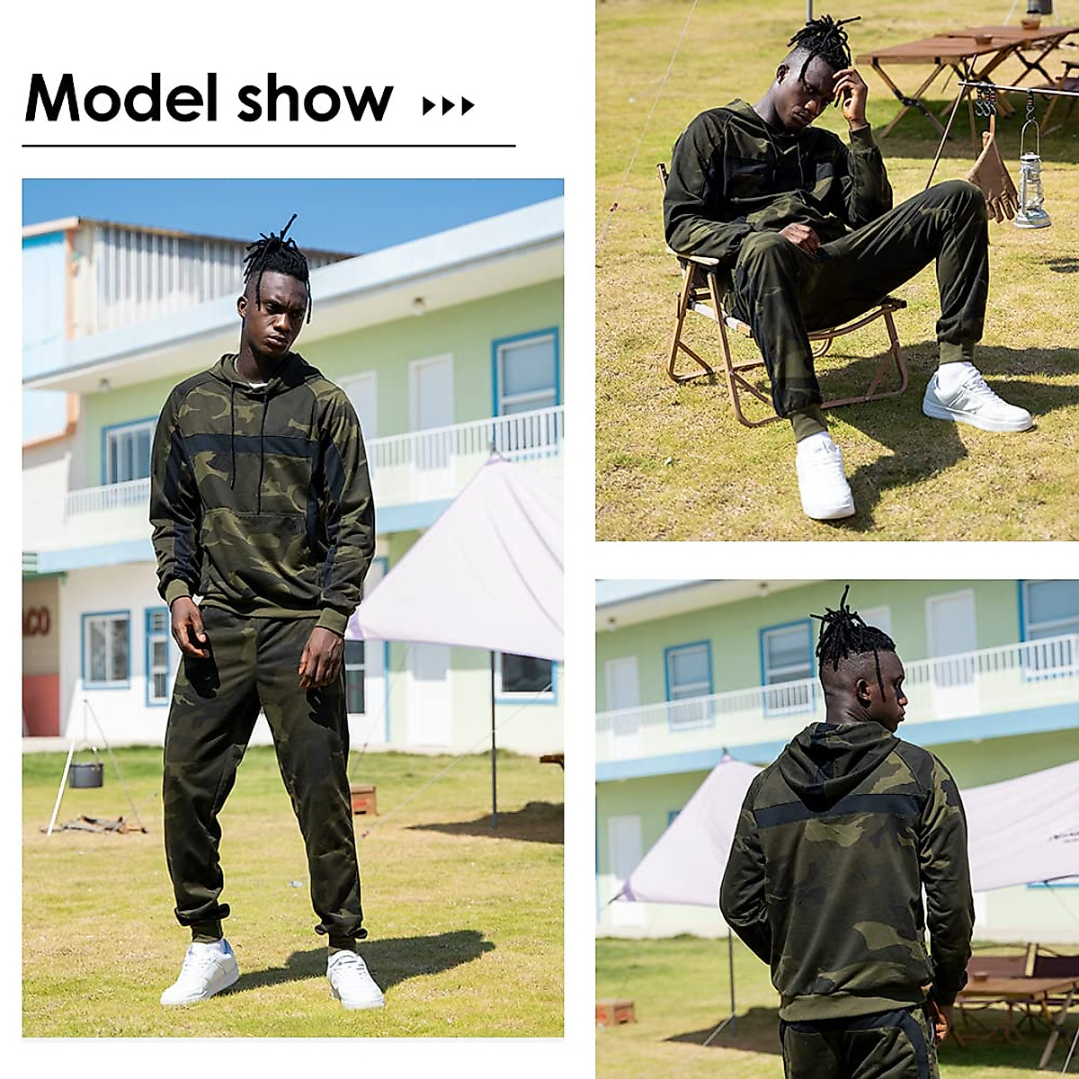 AOTORR Men's Tracksuit Full Zip Running Jogging Athletic Sports Set Casual Sweat Suit Red L