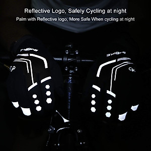 INBIKE Cycling Winter Gloves,for Men Windproof Reflective Thermal Gel Pads Touch Screen MTB Mountain Bike Black Medium
