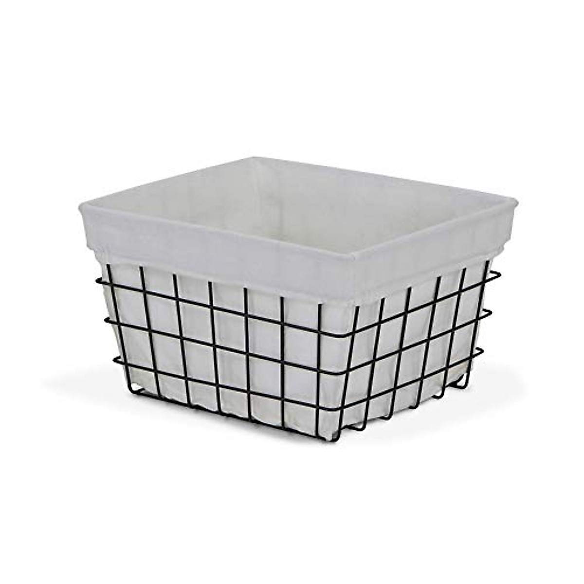 Cheung's 16S003 Lined Metal Wire Rectangular Storage, Black